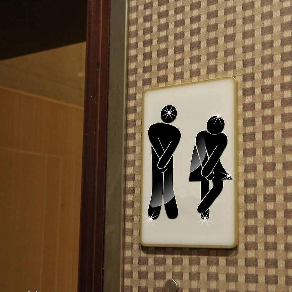 Crossed Legs Funny Bathroom Toilet Restroom Door Accessories Symbol ...