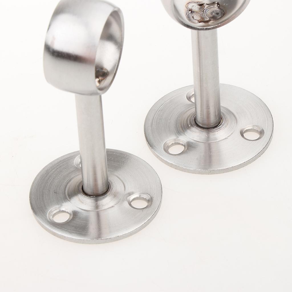 4 Pieces Stainless Steel Wardrobe Pipe Lever Rod Holder Socket Bracket ...