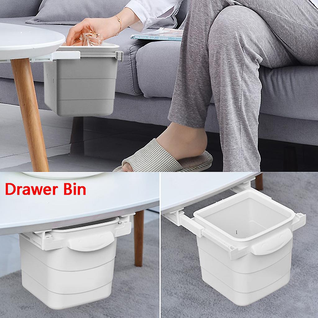 Kitchen Retractable Hidden Waste Bin Under Table Hanging Garbage Trash ...
