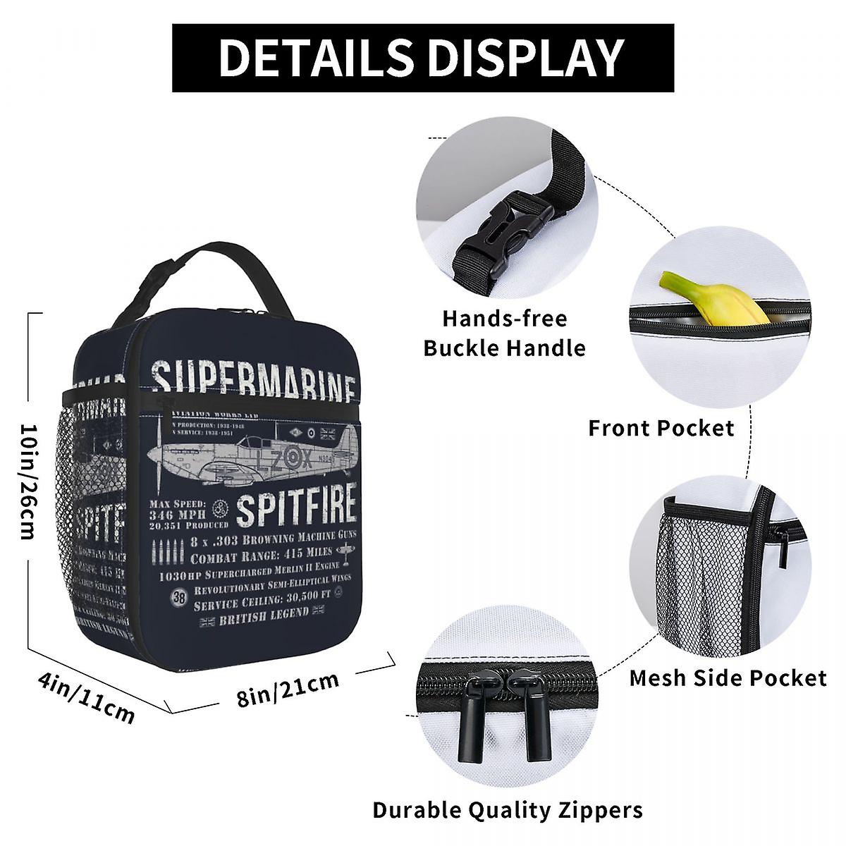 Supermarine Spitfire Insulated Lunch Bag Fighter Pilot Aircraft ...