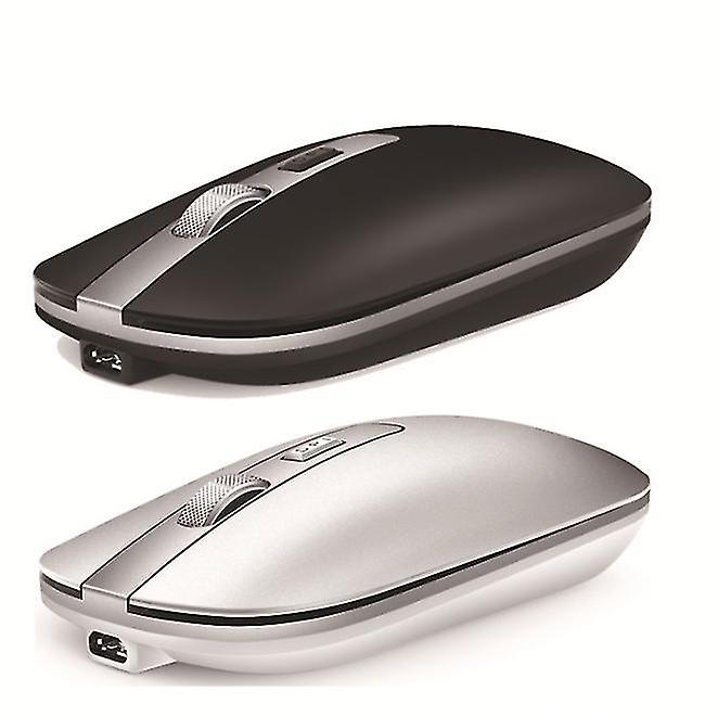 Black 2.4g wireless mouse, rechargeable bluetooth 5.0 gaming optical ...