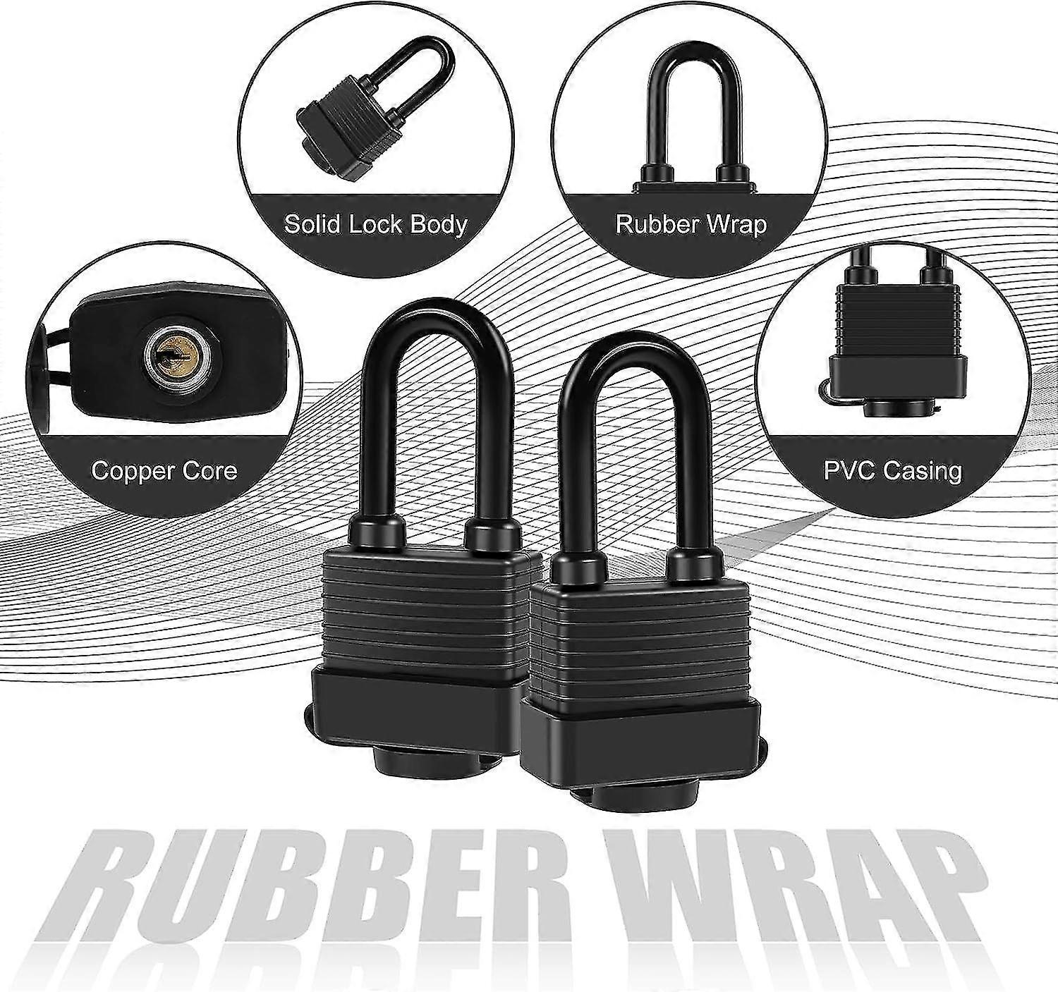 6pcs Waterproof Padlocks With 12 Steel Keys 1-9/16inch Wide Anti-theft ...