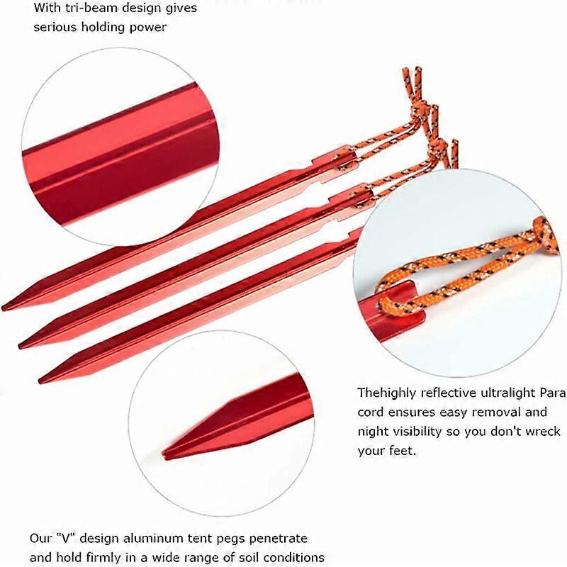 10Pcs Tent Stakes Camping Stakes Set Anti-Rust Camping Stakes Aluminum ...