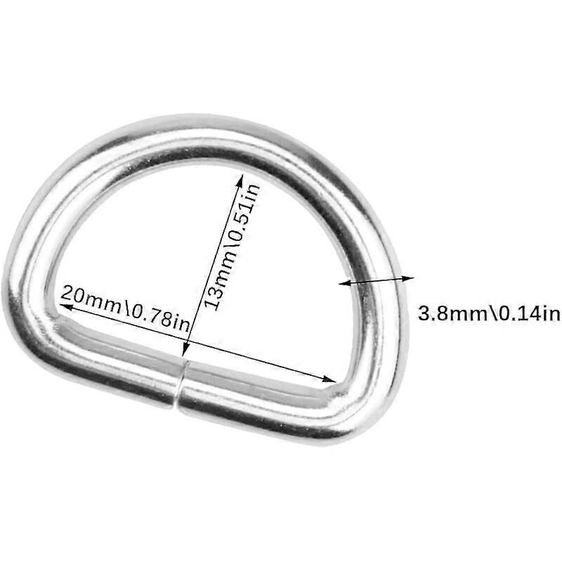 30 Pieces Metal D-Rings 20mm Metal D-Rings and Buckle for Animals ...