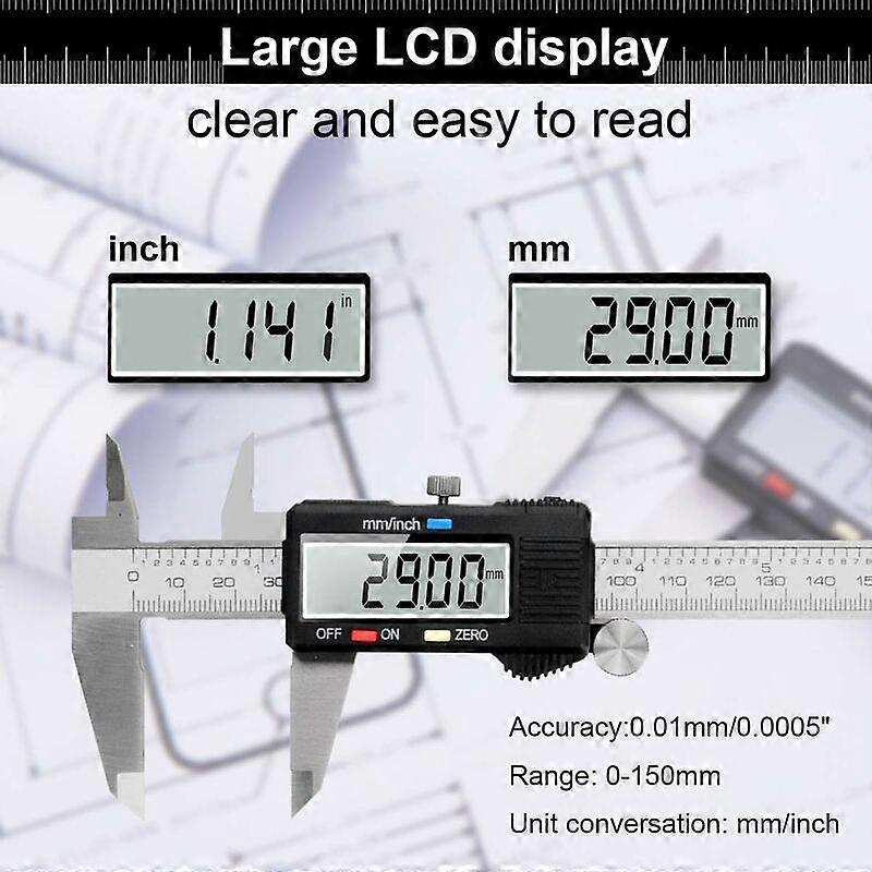 Vernier caliper, Digital Vernier Caliper 150mm Stainless Steel Large ...