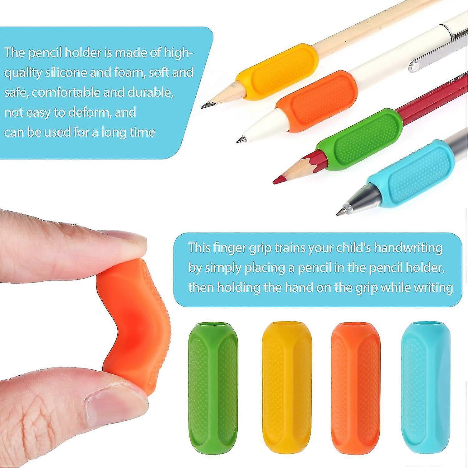Pencil Grips, 8 Pcs Ergonomic Silicone Pencil Grips Writing Aid Grip ...