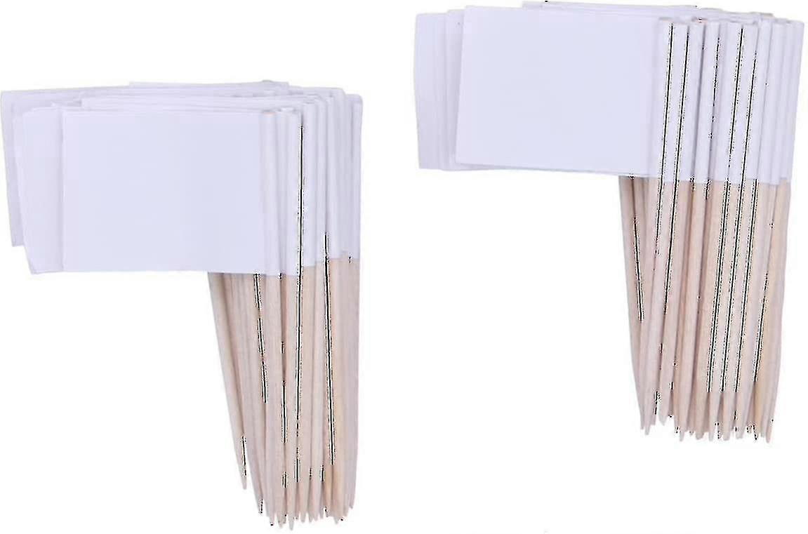 Blank Toothpick Flags Flags White Flags Labeling Marking Decoration ...