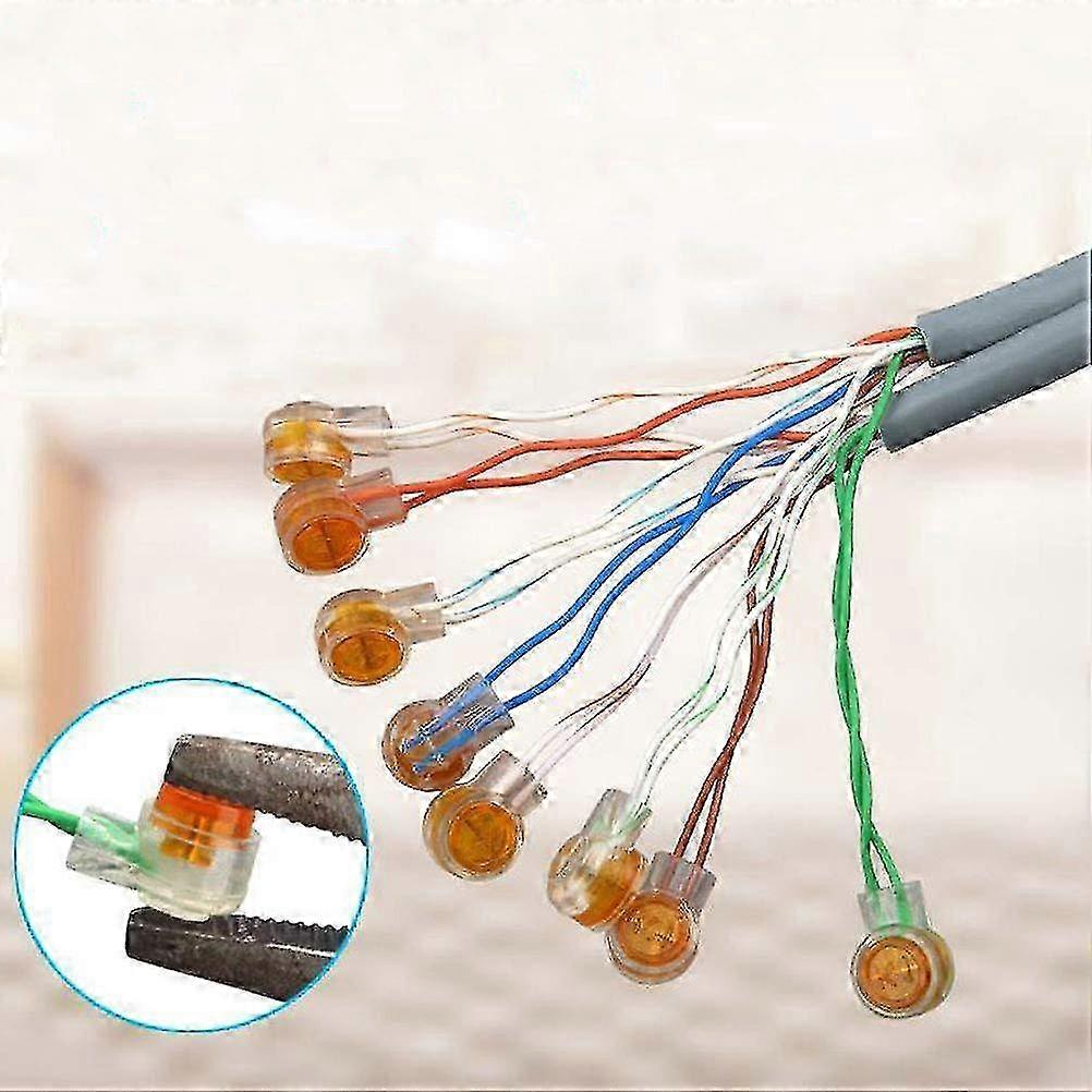 2024 200pcs Waterproof Gel-filled Orange Clear Button Telephone Wire ...