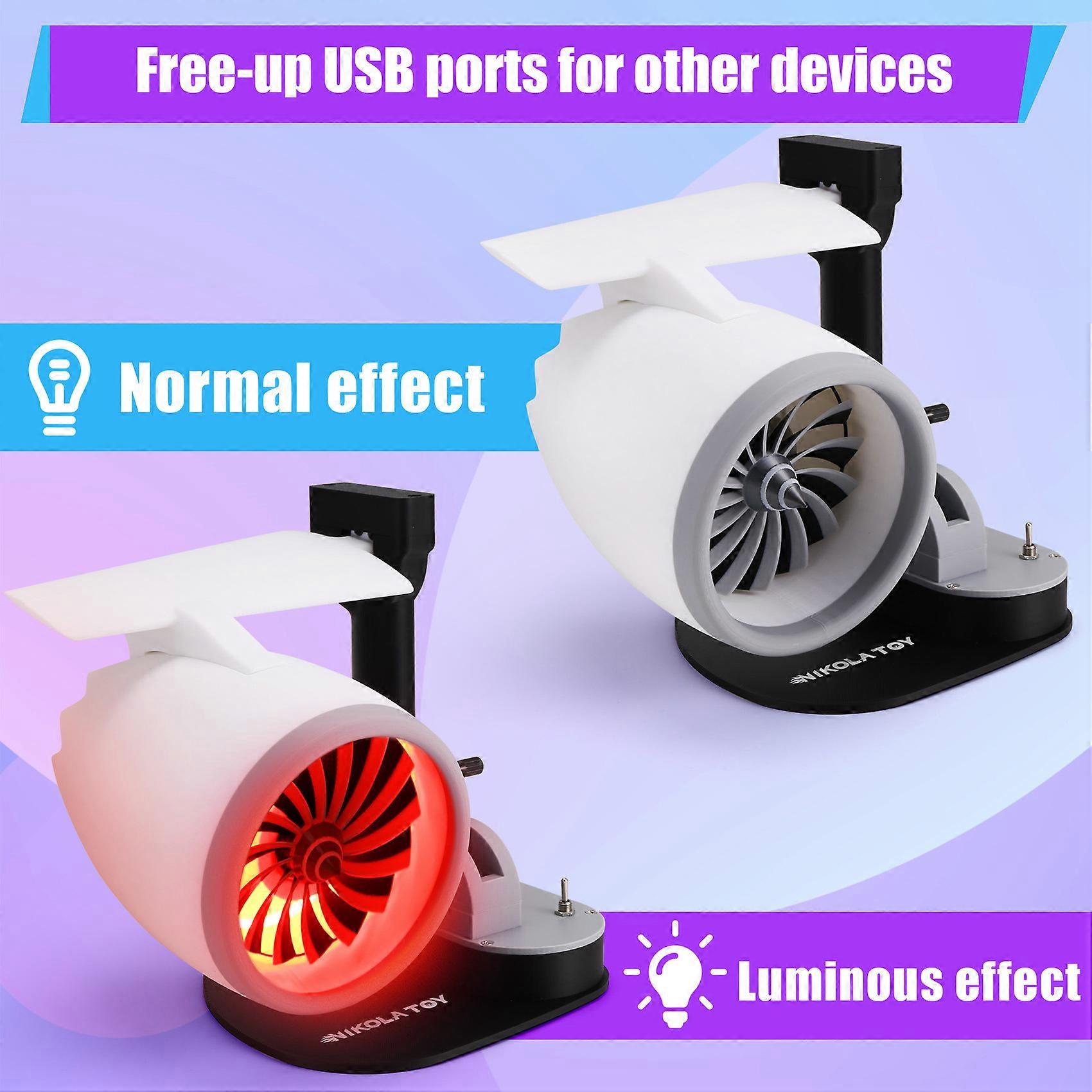 USB Jet Fan Desktop Turbofan Engine Fan 3D Printed Turbo Jet Ventilator ...