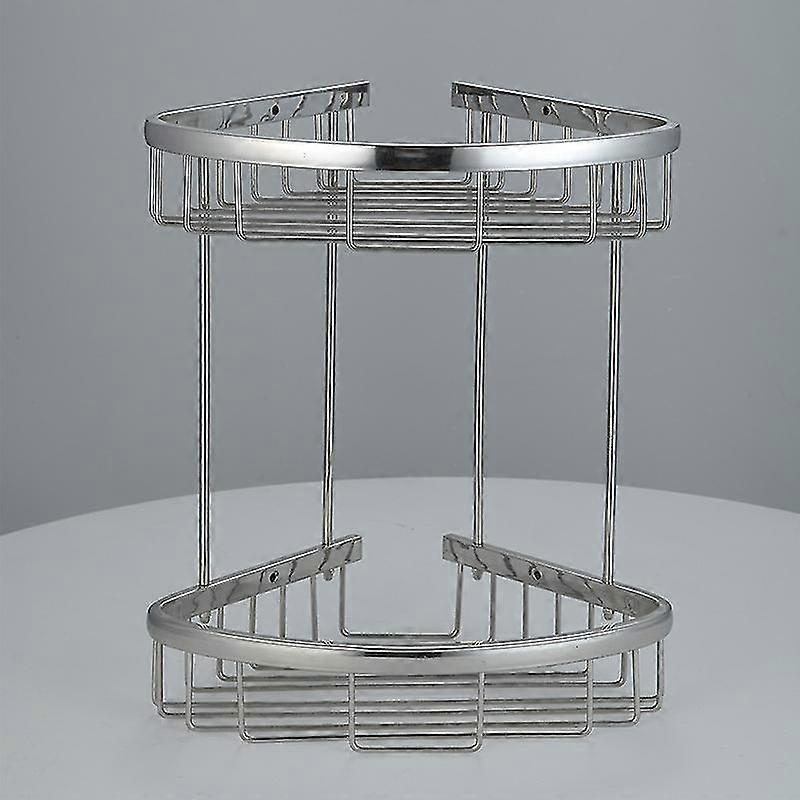 No Drilling Corner Shower Shelf Storage Rustproof Shower Storage With 2 ...