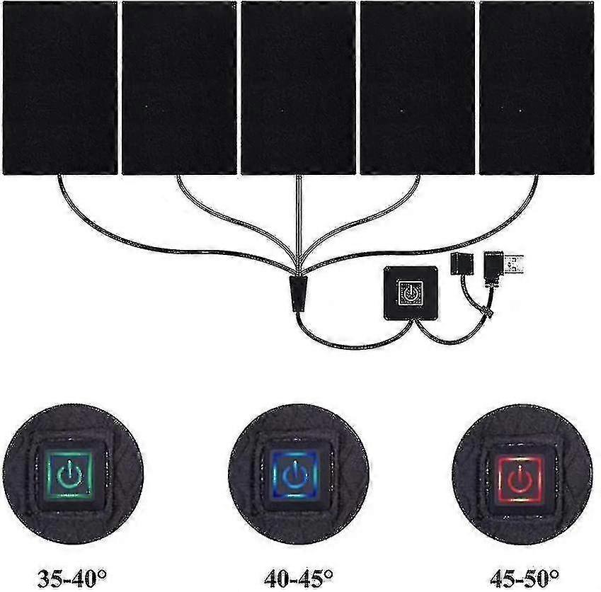 Usb Charged Clothing Heating Pad Electric Heating Sheet With 3 Gear ...