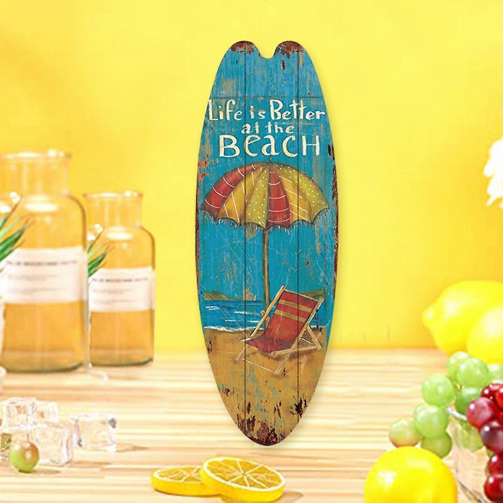 Wooden Surfboard Signs, Tiki Bar Decor Party Decorative Wall Art ...