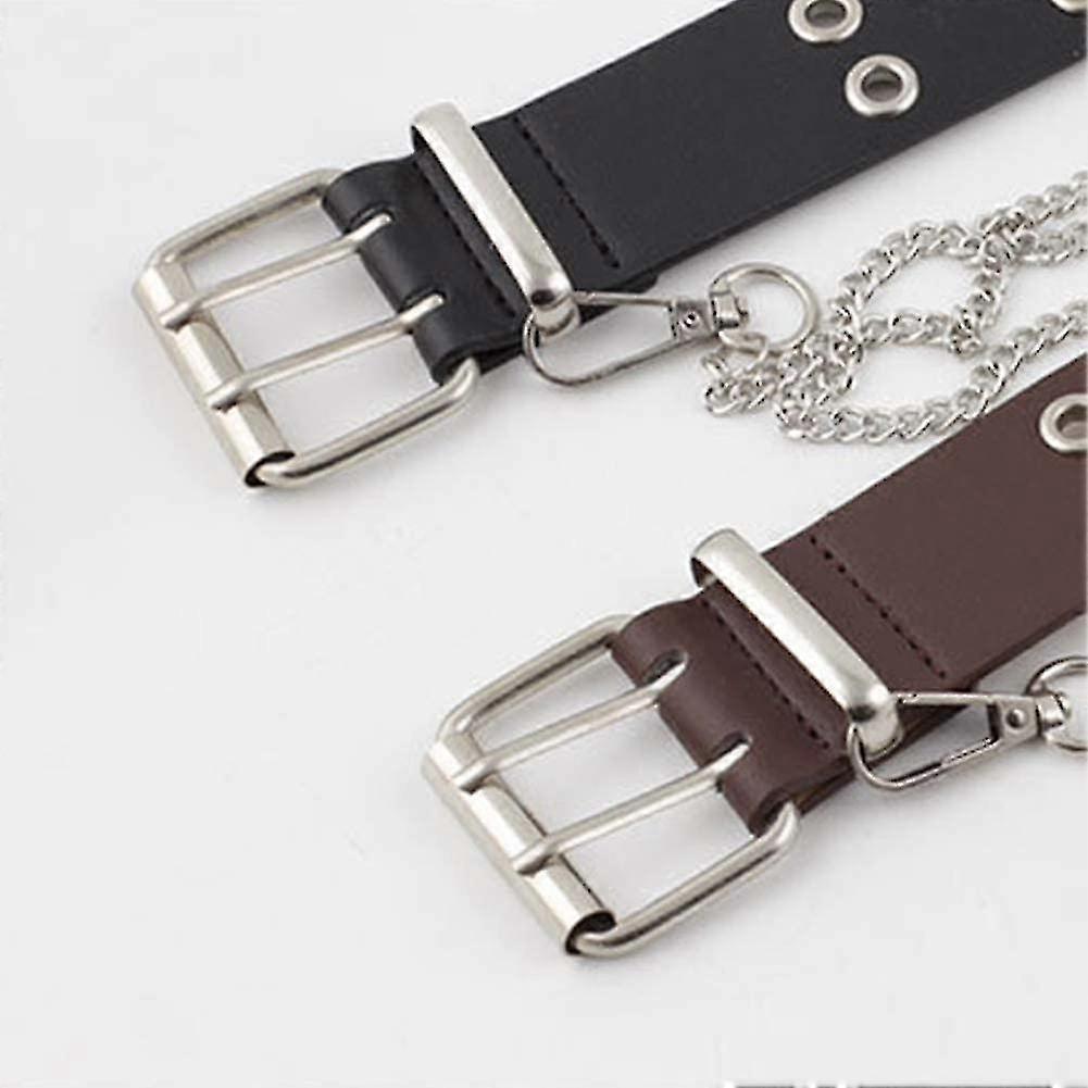 Rivet Belt, Double Hole Belt With Leather For Women And Men, Leather ...