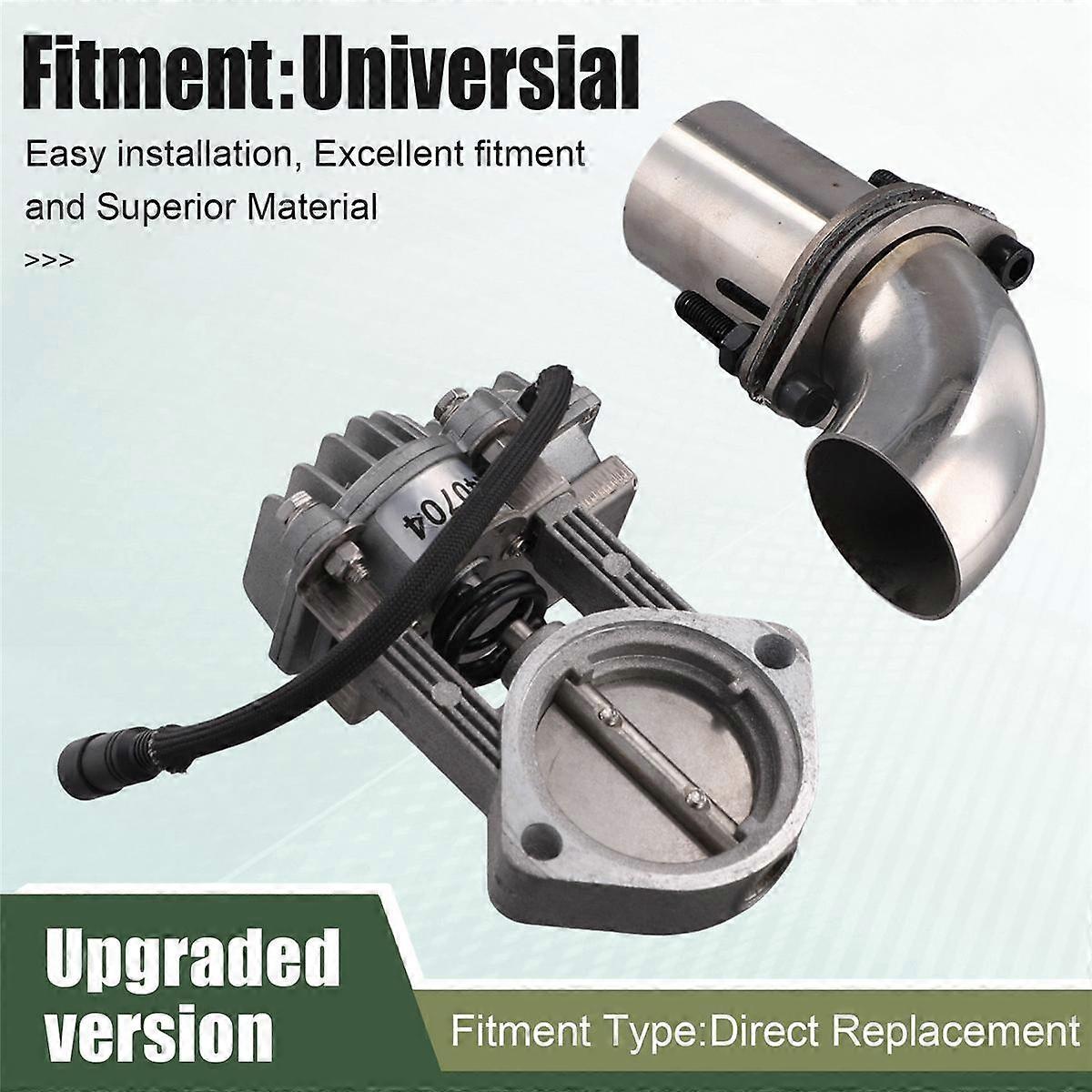 Electric Exhaust Cutout Valve with Flanged Pipes 12V Power Outlet ...