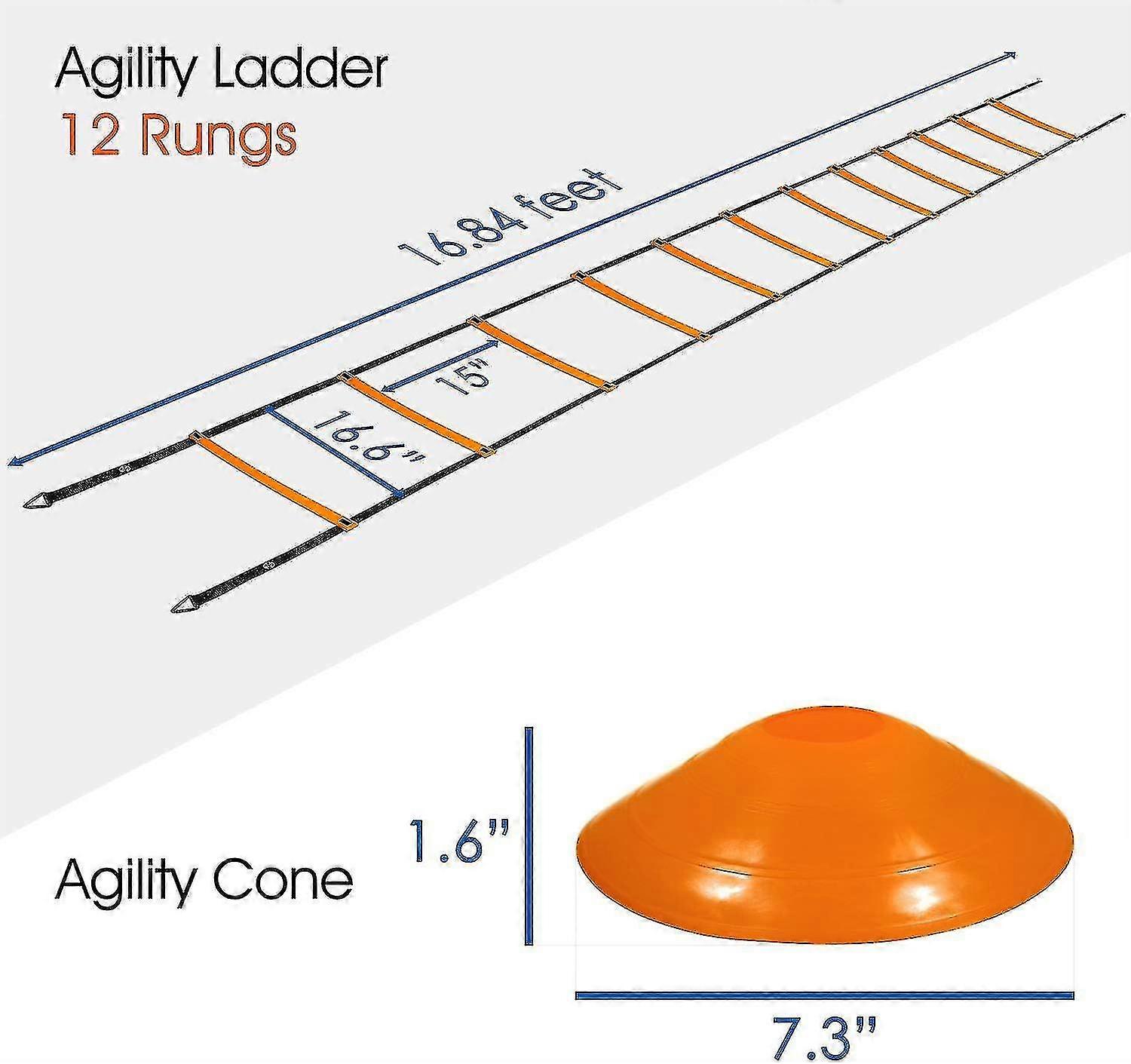 Ultimate Combo Agility Ladder Training Set Speed Agility Ladder 12 ...