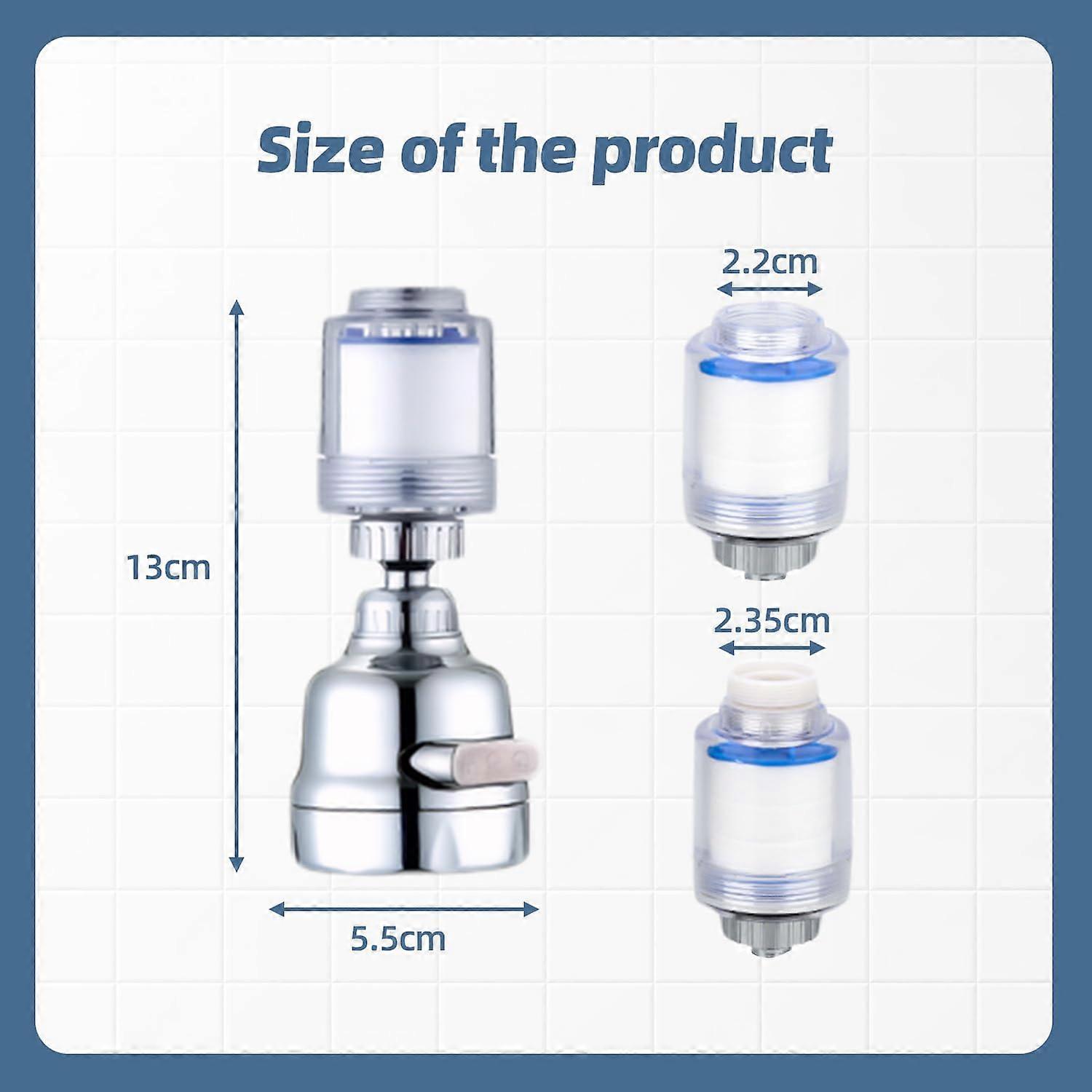 Water Filter Tap, 360 Rotatable Tap Filter with 4 Pieces Cotton Filter ...