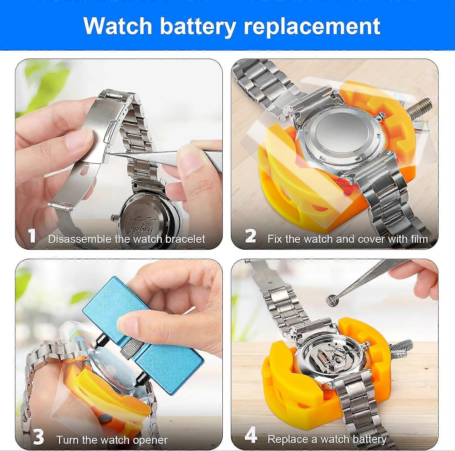 Watch Battery Replacement Kit, Watch Wrench Back Remover for Rotate ...