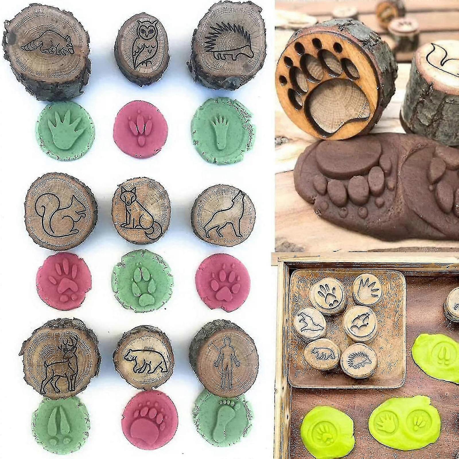 Animal Tracks Stamps Animal Footprint Stamps Silhouettes Stampers 9-pcs ...