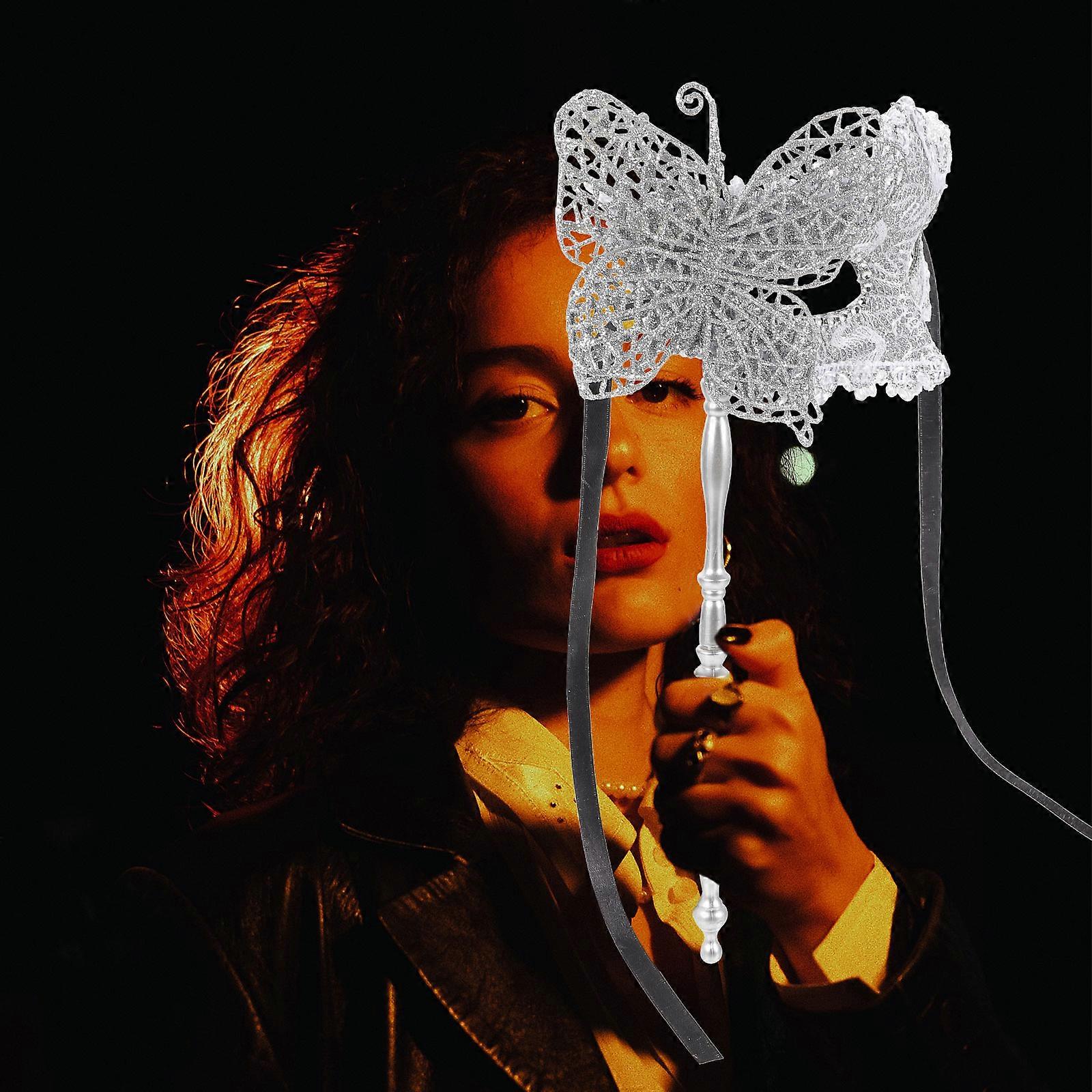 Masquerade Mask With Stick Fancy Dress Mask Dancing Party Mask Prom ...