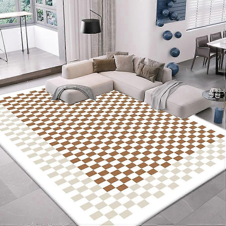 Checkerboard Plaid Colorful Carpet Large Area Rugs Living Room Non-slip ...