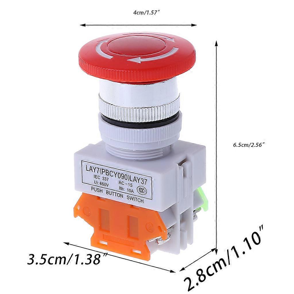 Self-Locking Mushroom Head Emergency Stop Push Button Switch AC 660V 10A | Fruugo TR