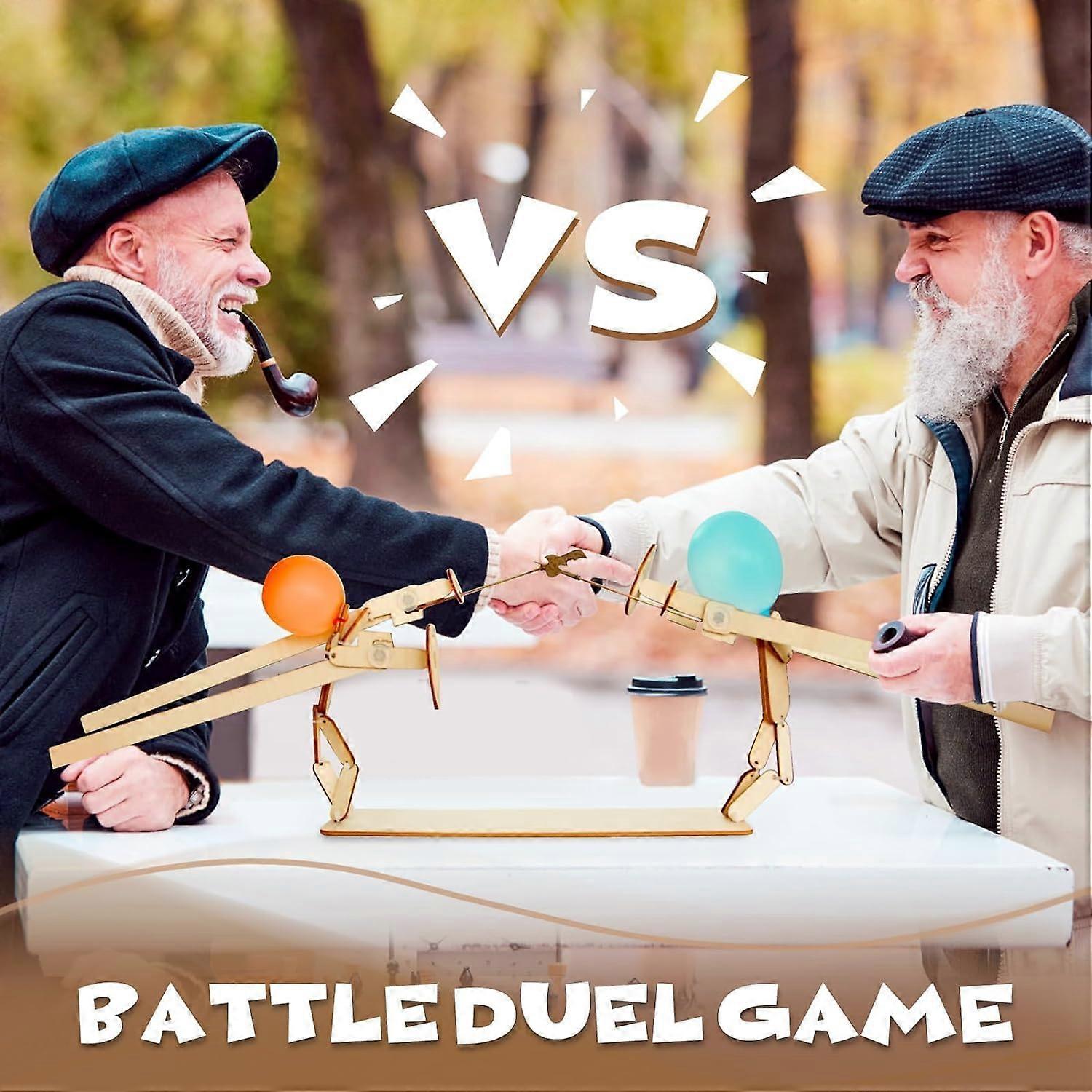 Balloon Bamboo Man Battle - 2024 New Handmade Wooden Fencing Puppets ...