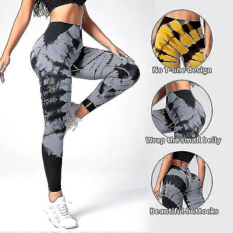 Seamless Leggings For Women Fitness Yoga Pants High Waist Tie Dye Legging Workout Scrunch Butt ...