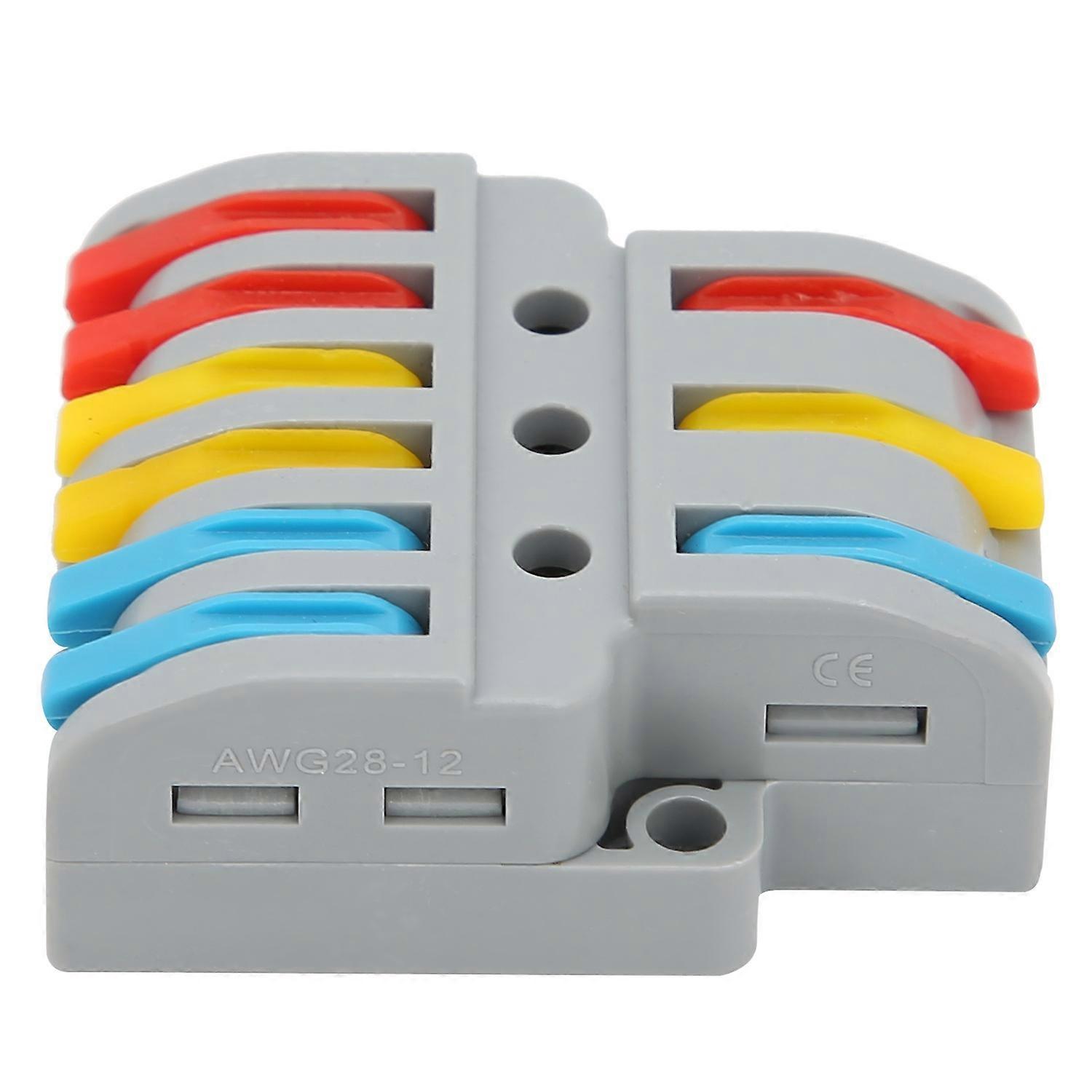 10Pcs Wire Block Clamp Terminal 3‑in‑6‑out Color Quick Wiring ...