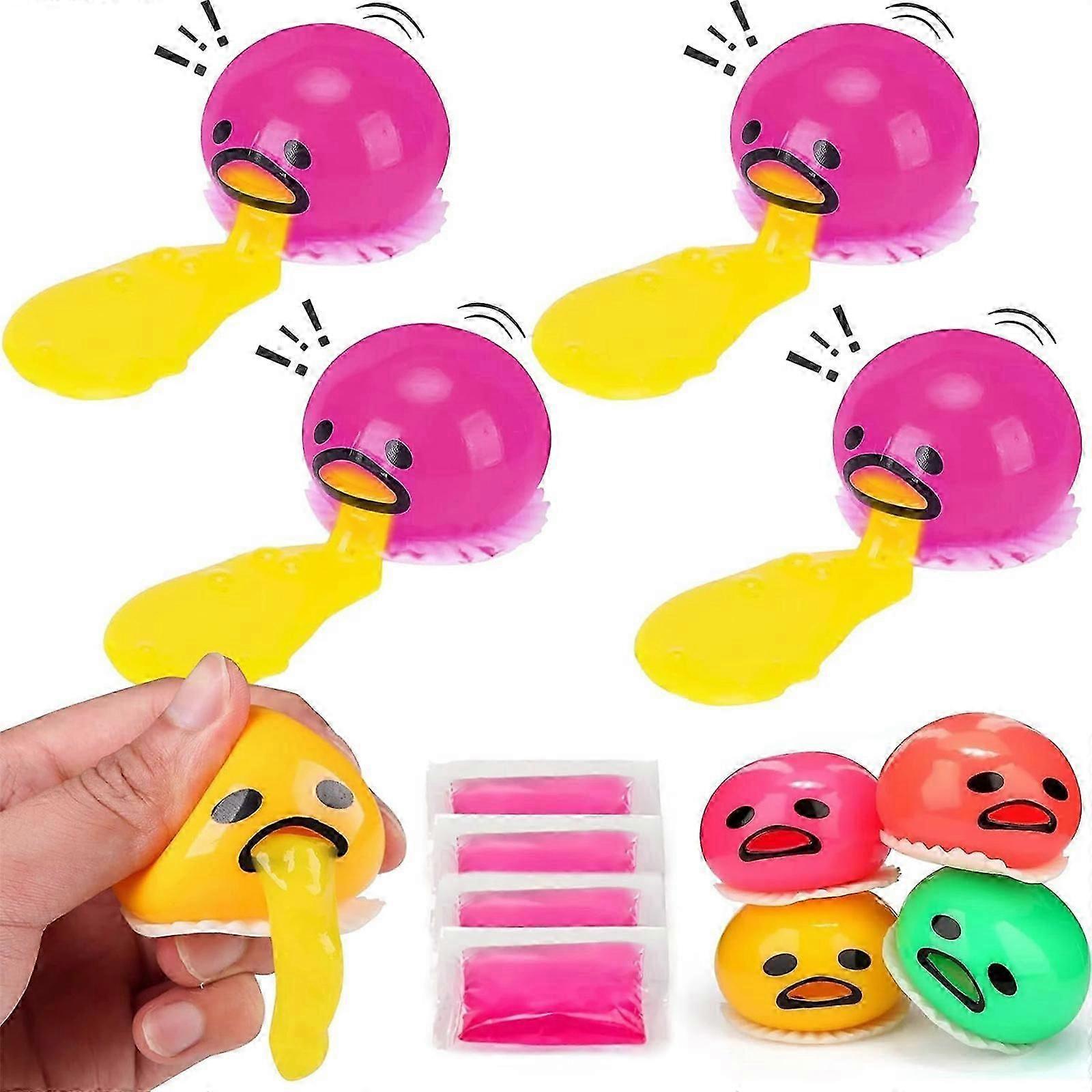 Puking Stress Ball Toy Slime, 4Pcs Vomiting Stress Ball, Puking Egg ...