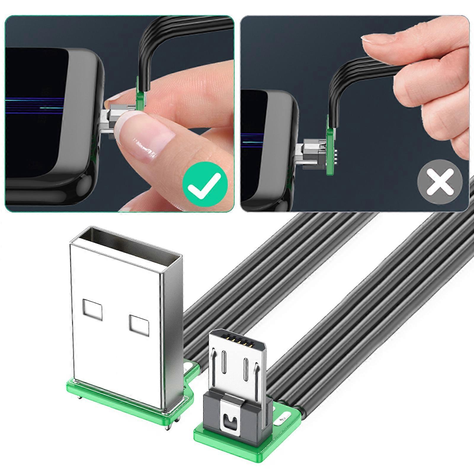 90 Degree Right Angle USB to USB 5Pin Down Bend Data Cable Charging ...