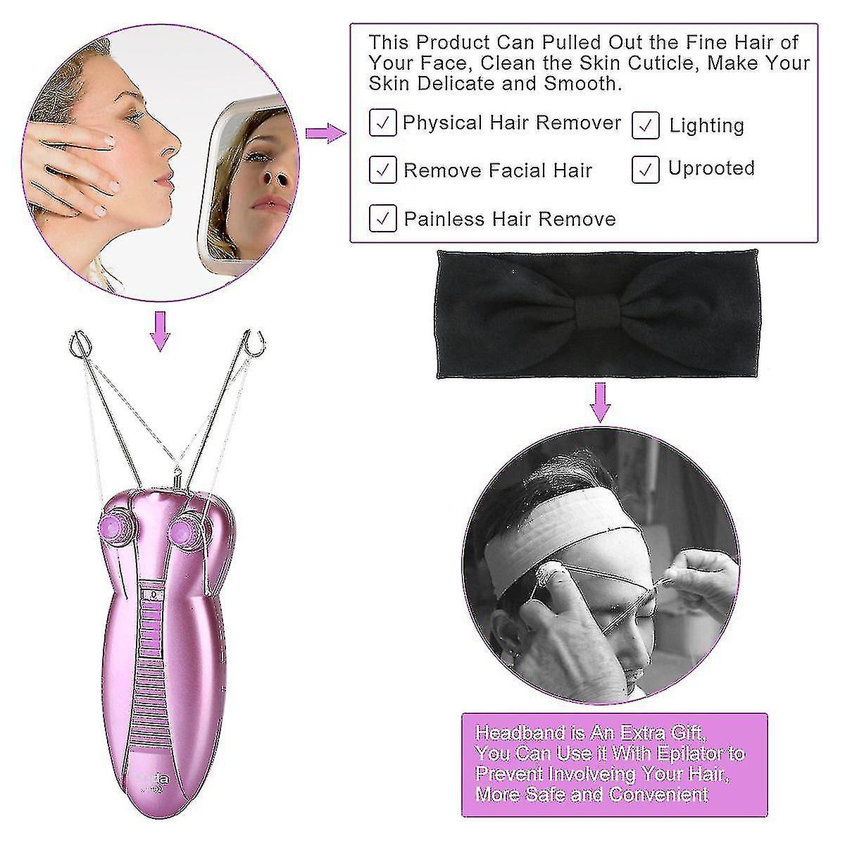 Ladies Facial Hair Remover Electric Women's Beauty Epilator Facial ...