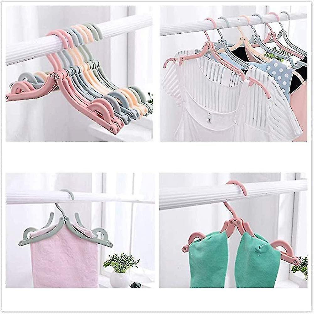 10pcs Hangers, Portable Plastic Hangers, Foldable Travel Hangers, Non ...