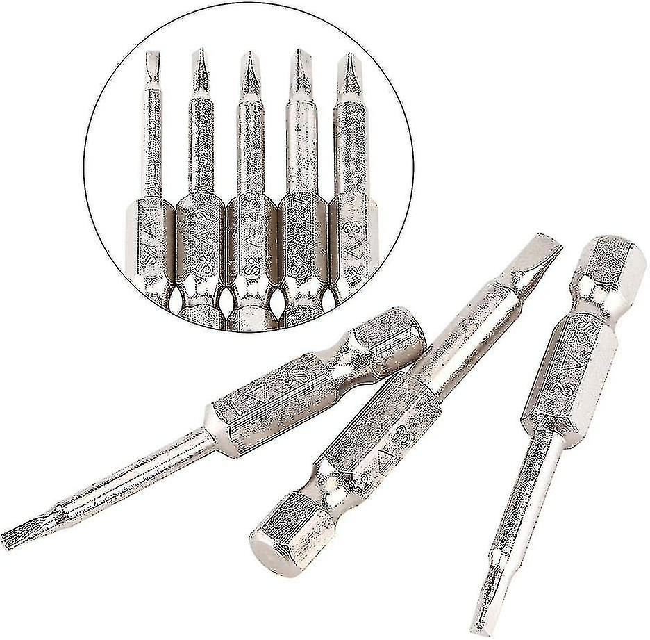5pcs 50mm 1/4" Hex Triangle Screwdriver Bits 1.8/2.0/2.3/2.7/3.0 Strong ...