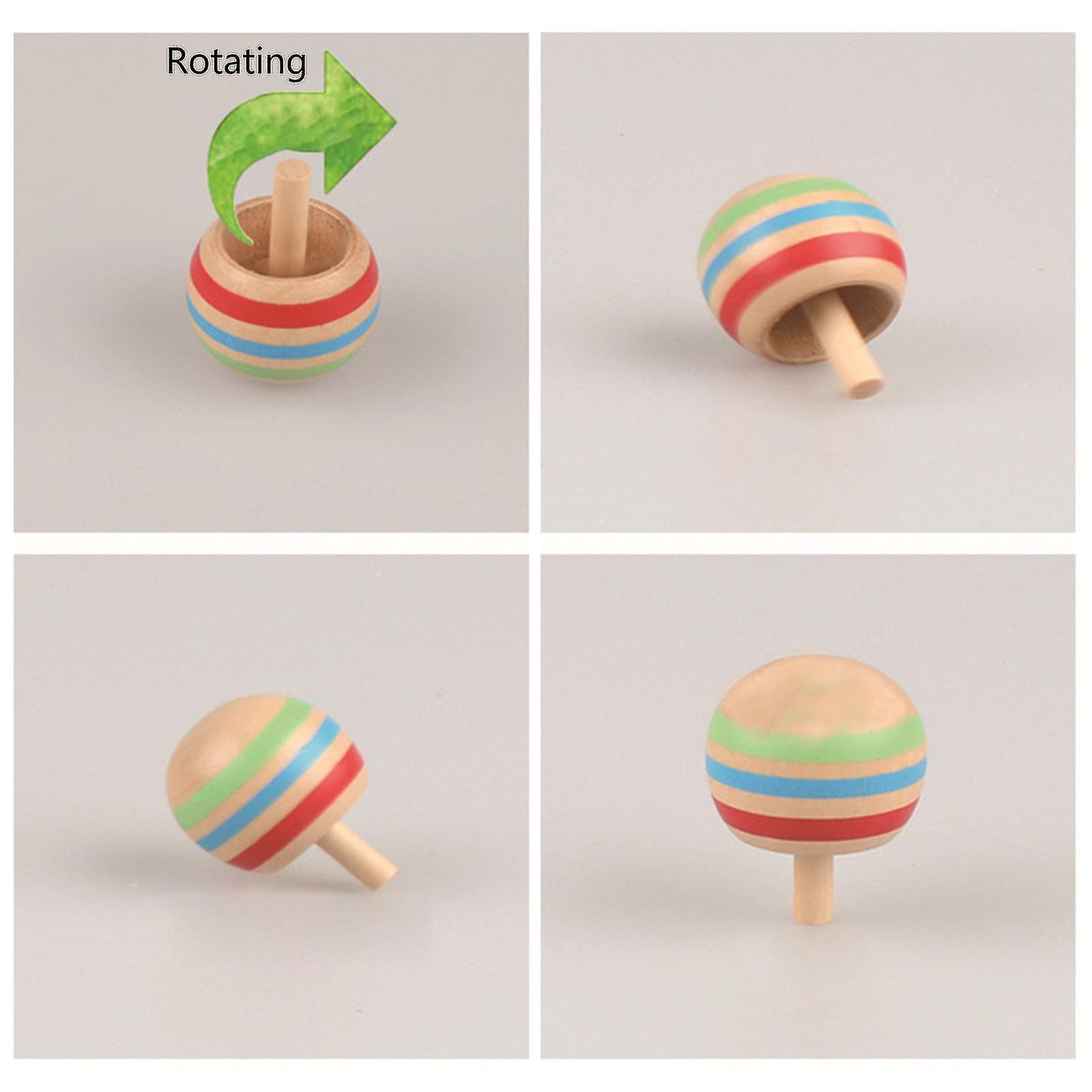 6pcs Wood Gyro Bulk Magic Turnover Spinning Top Adults Childhood ...