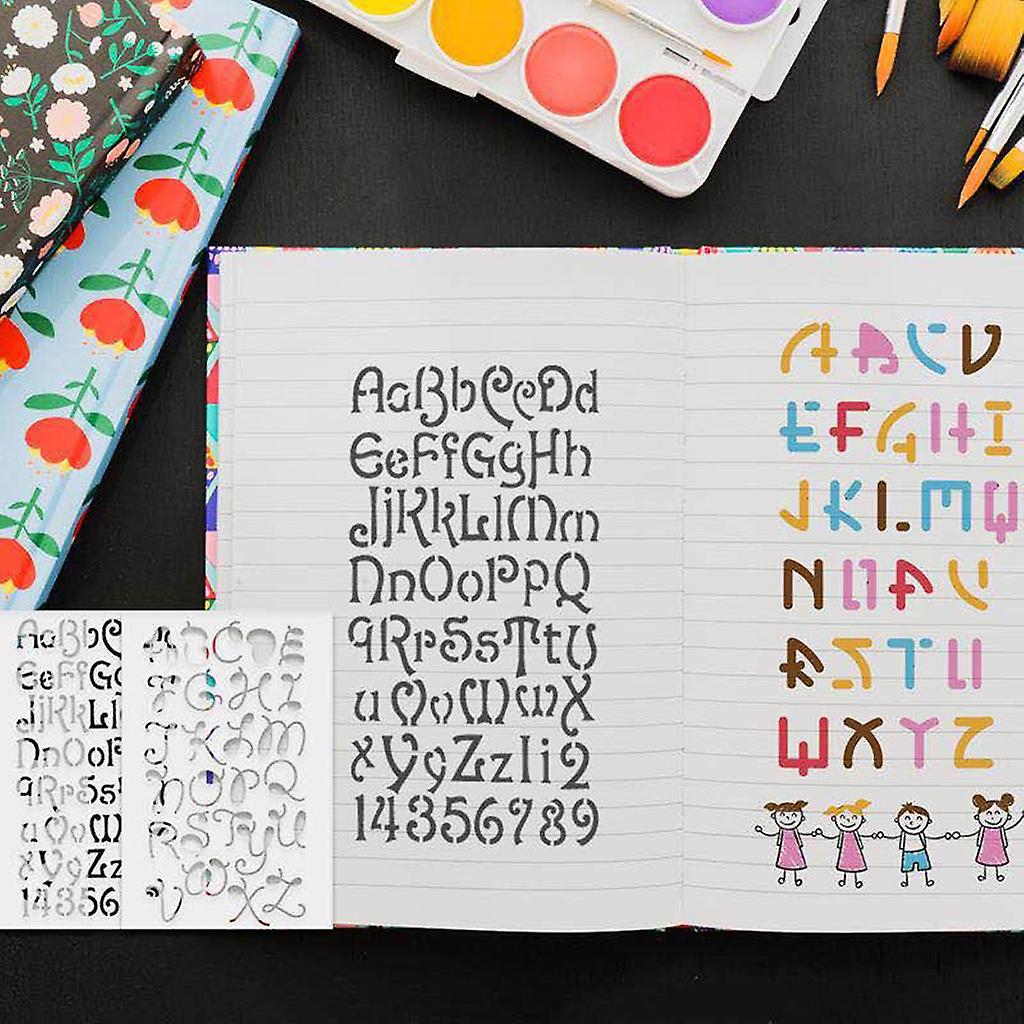 24pcs/set Alphabet Letters Drawing Template Stencil Painting Embossing ...