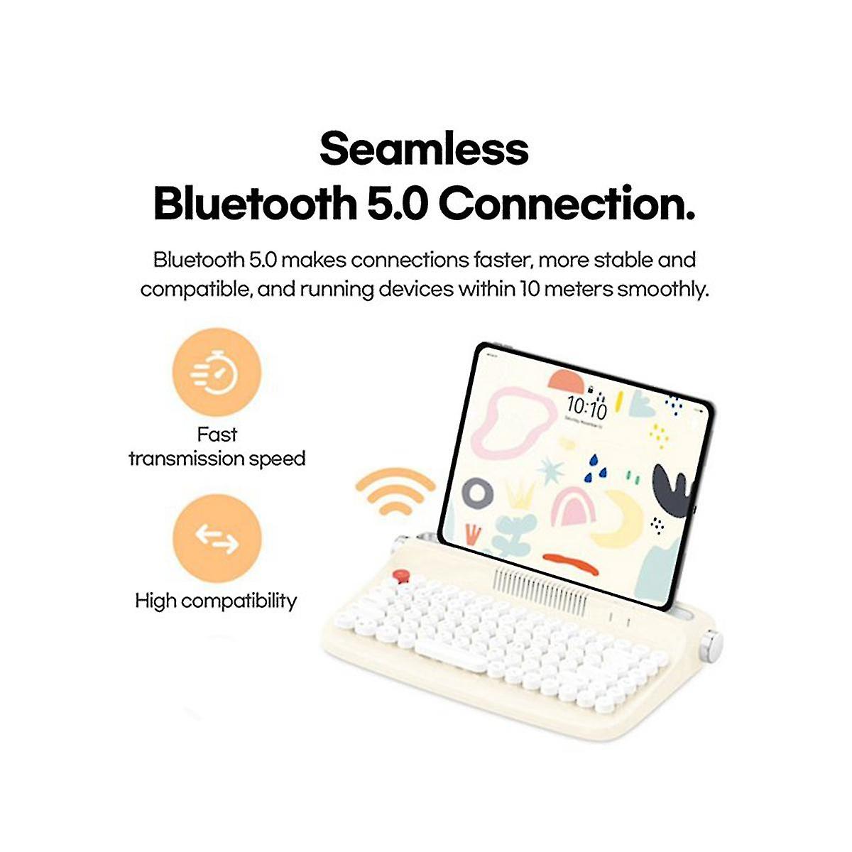 Bluetooth Wireless Keyboard Office Typewriter Mechanical Feel Tablet ...