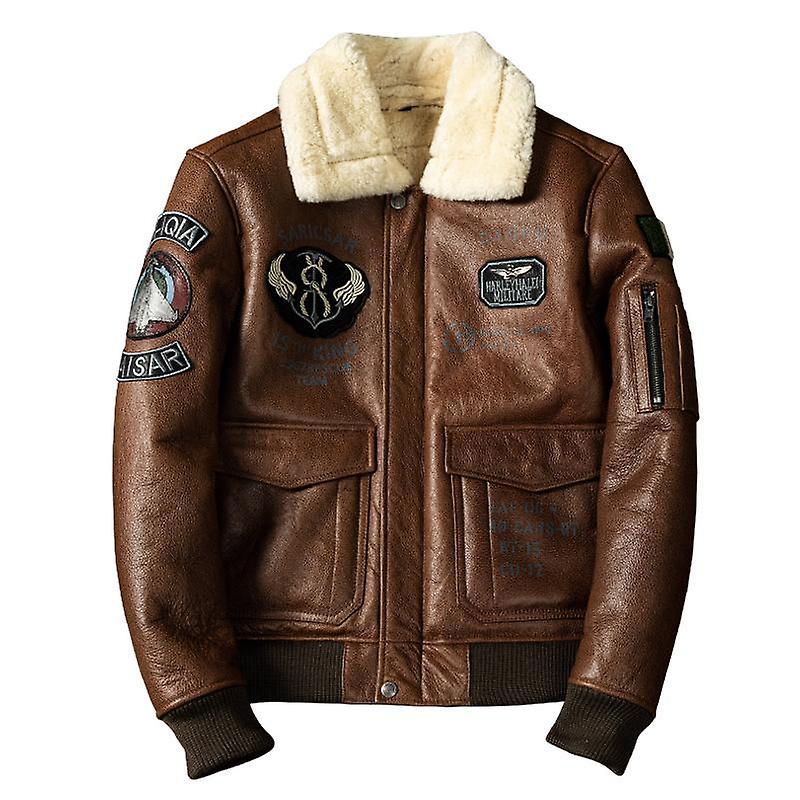ilitary A2 Pilot Bomber Genuine Leather Jacket en Vintage Air Force ...