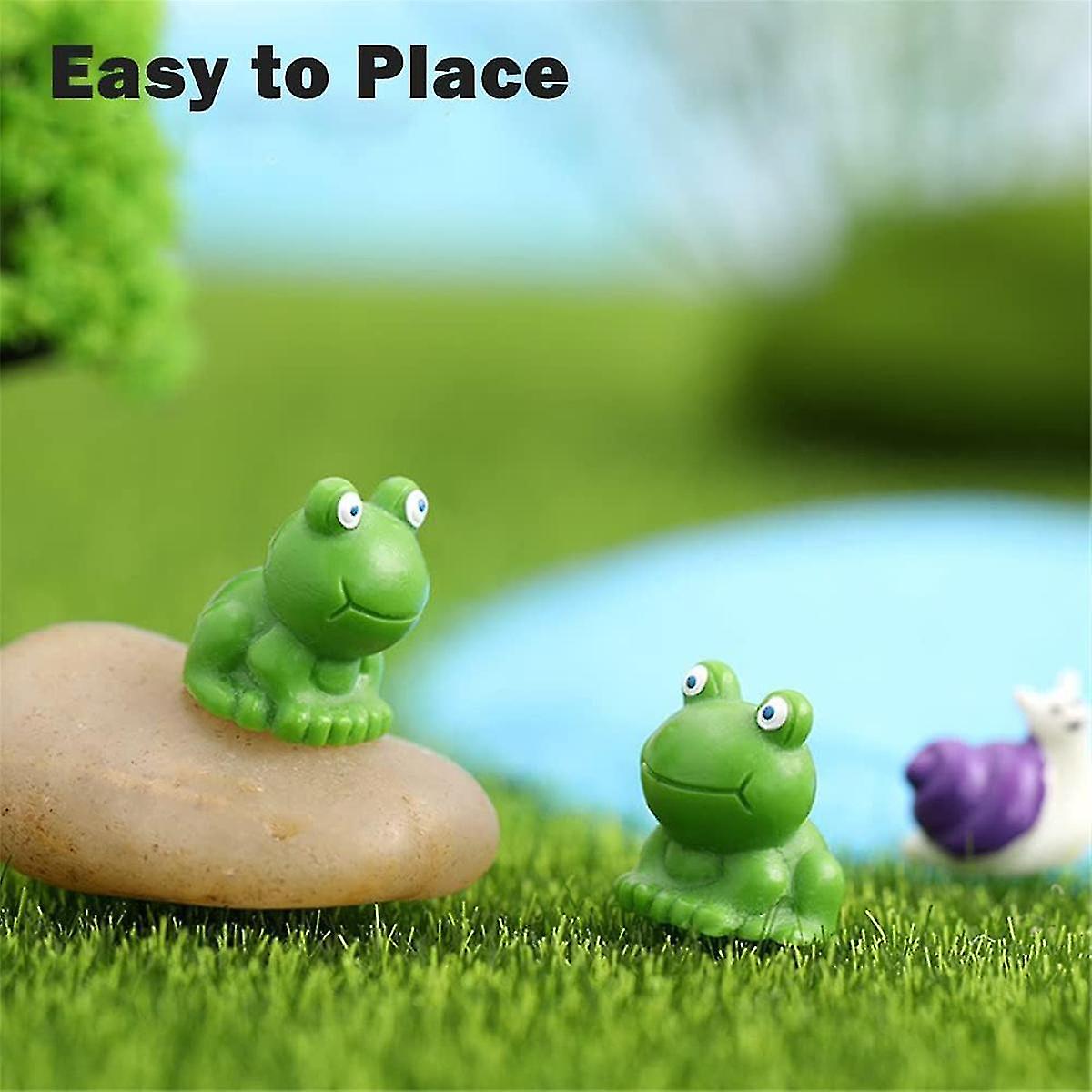 50 Pcs Mini Frogs Garden Decor Resin Green Frog Miniature Figurines ...