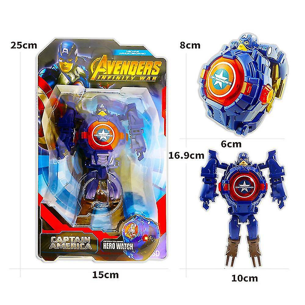 Superhero Creative Robot Transformer Kids Glowing Watch Boys Digital ...