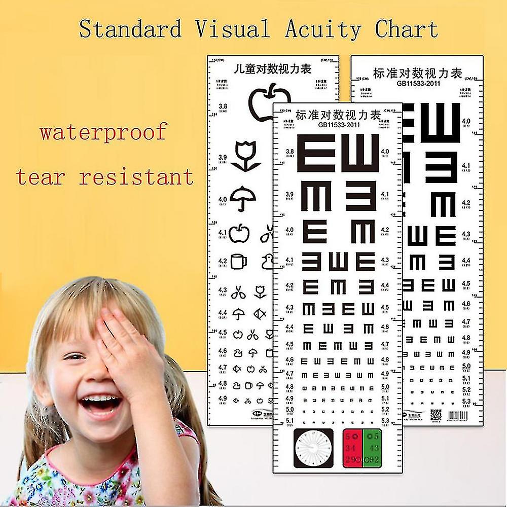 Waterproof Eye Chart Standard Visual Acuity Chart With Height Measure ...