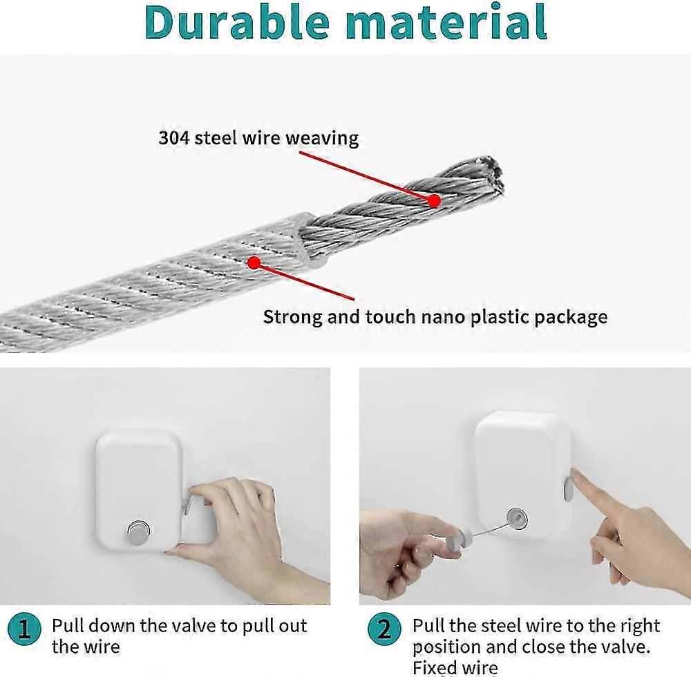 Retractable Clothesline Indoor Outdoor, Heavy Duty Clothes Drying ...