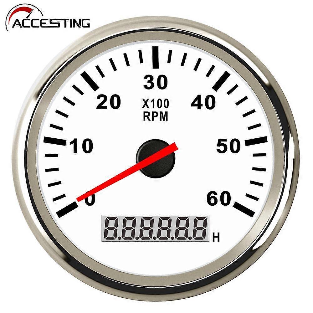 Boat Tachometer Marine Car Tacho Meter with LCD Hourmeter 4000/6000 ...