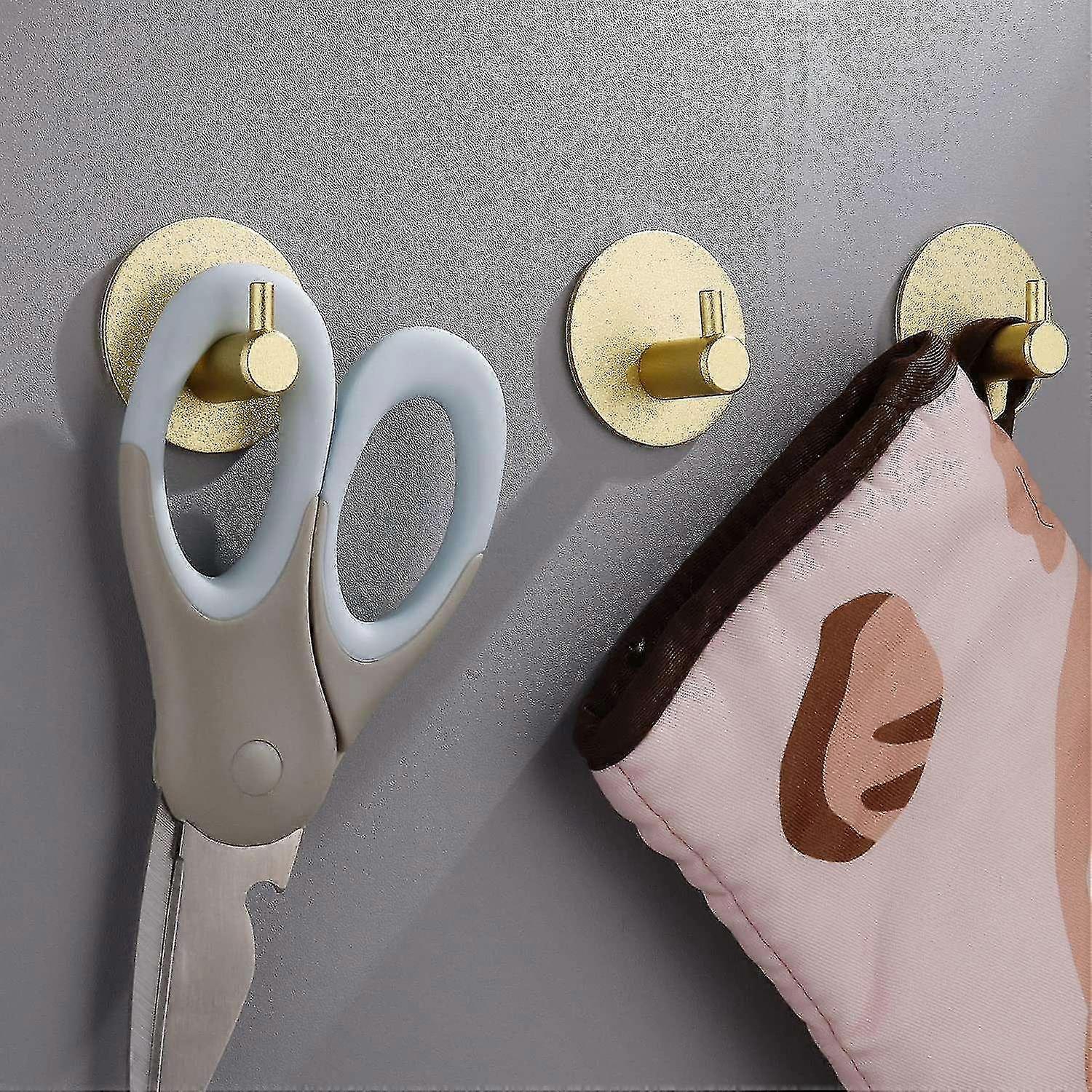 Bathroom Hooks Self-Adhesive Gold - 4 Pieces Towel Hooks Wall Hooks ...