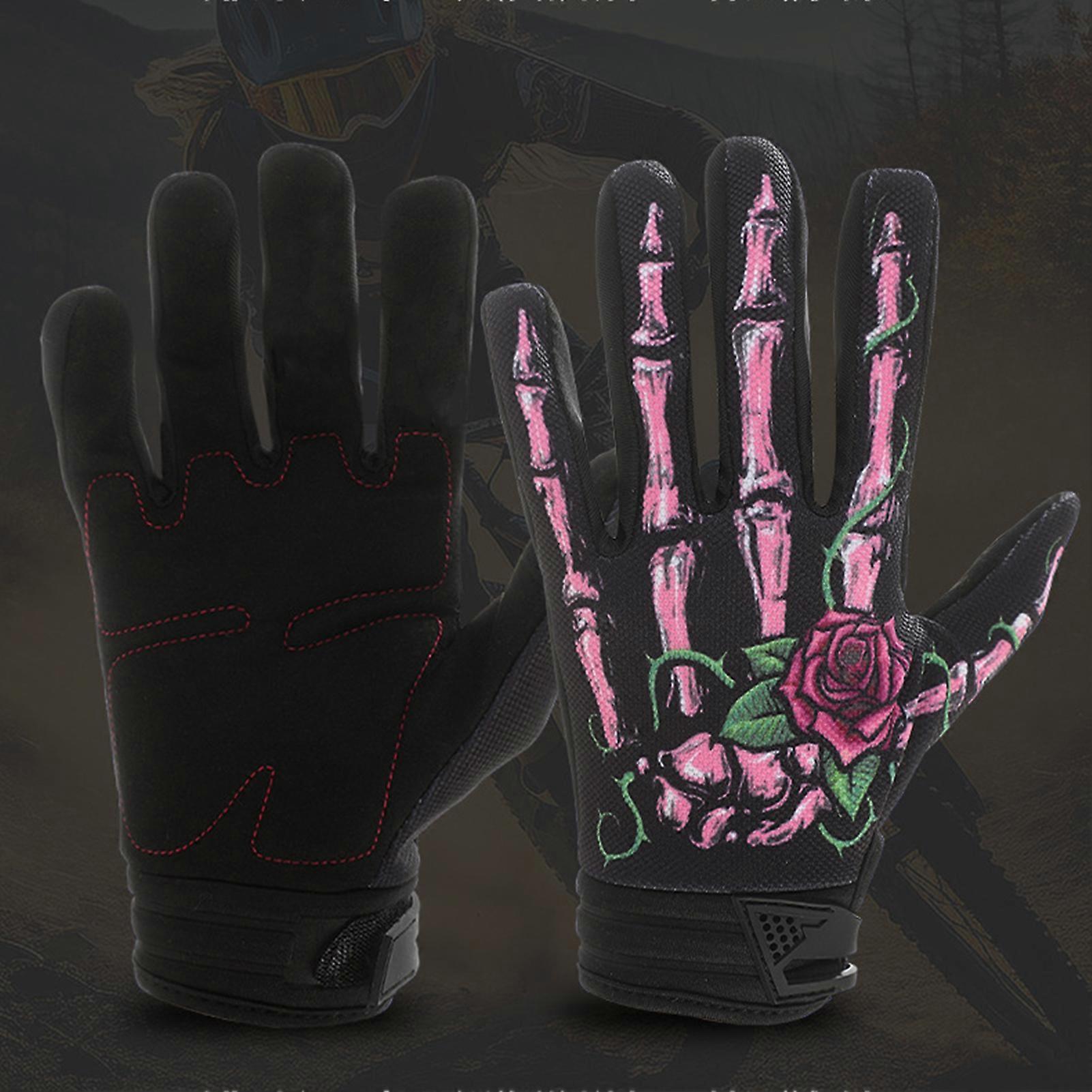 Motorcycle Riding Gloves Skeleton Pattern Touchscreen Cycling Gloves ...