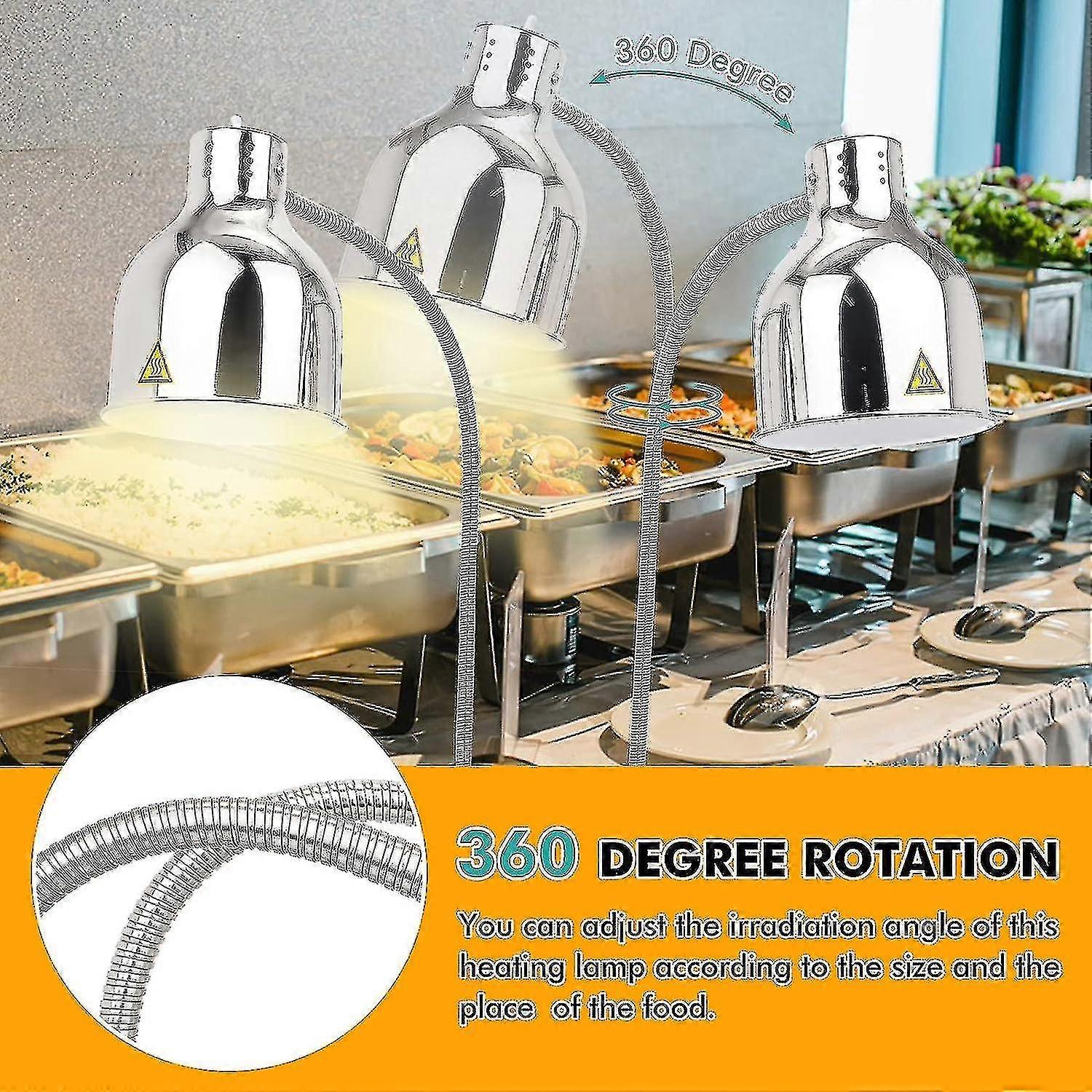 Free Standing Food Warming Lamp 250w Silver Buffet Food Heating Lamp ...