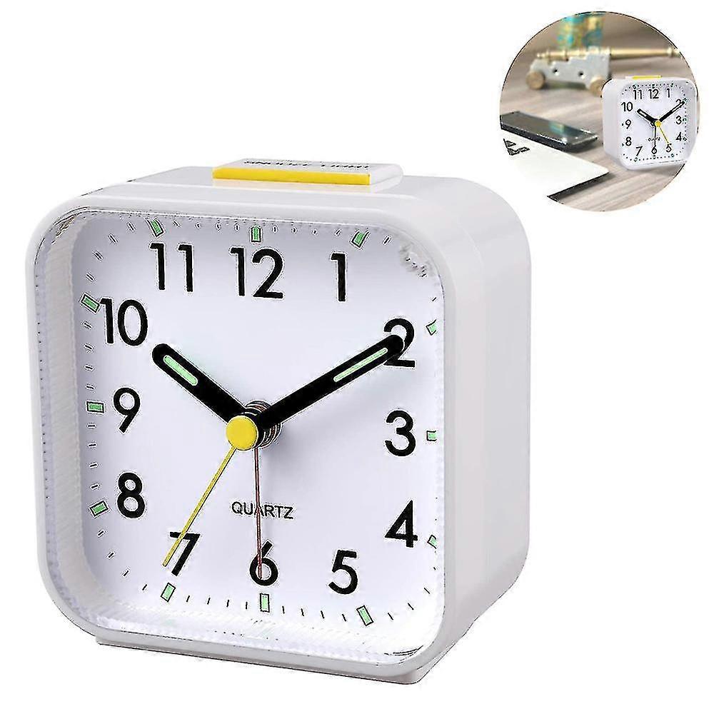 Silent Analog Alarm Clock Non Ticking, Gentle Wake, Beep Sounds ...