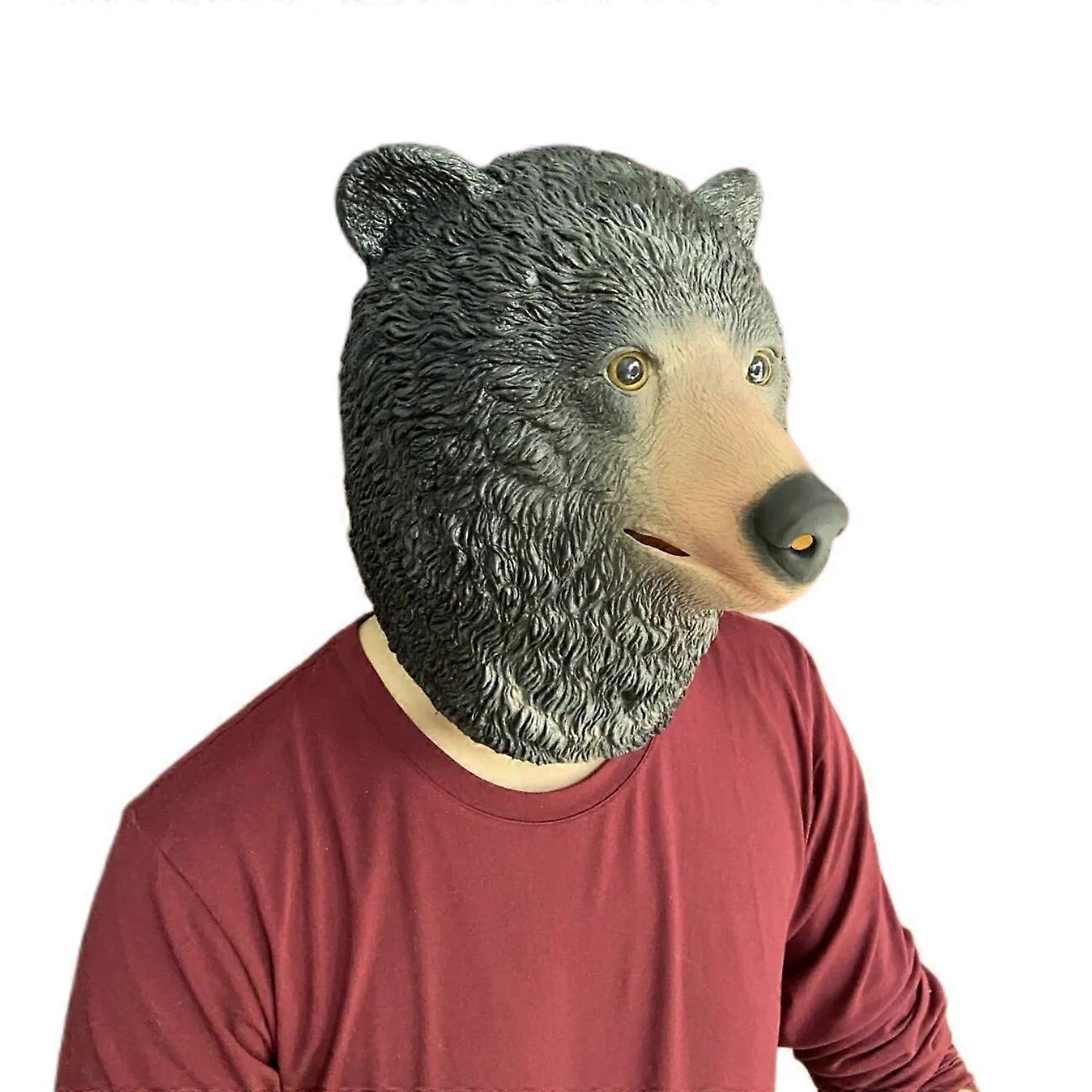 Bear Mask Mascara Latex Full Face Enhance Masquerade Cosplay Rave Funny ...