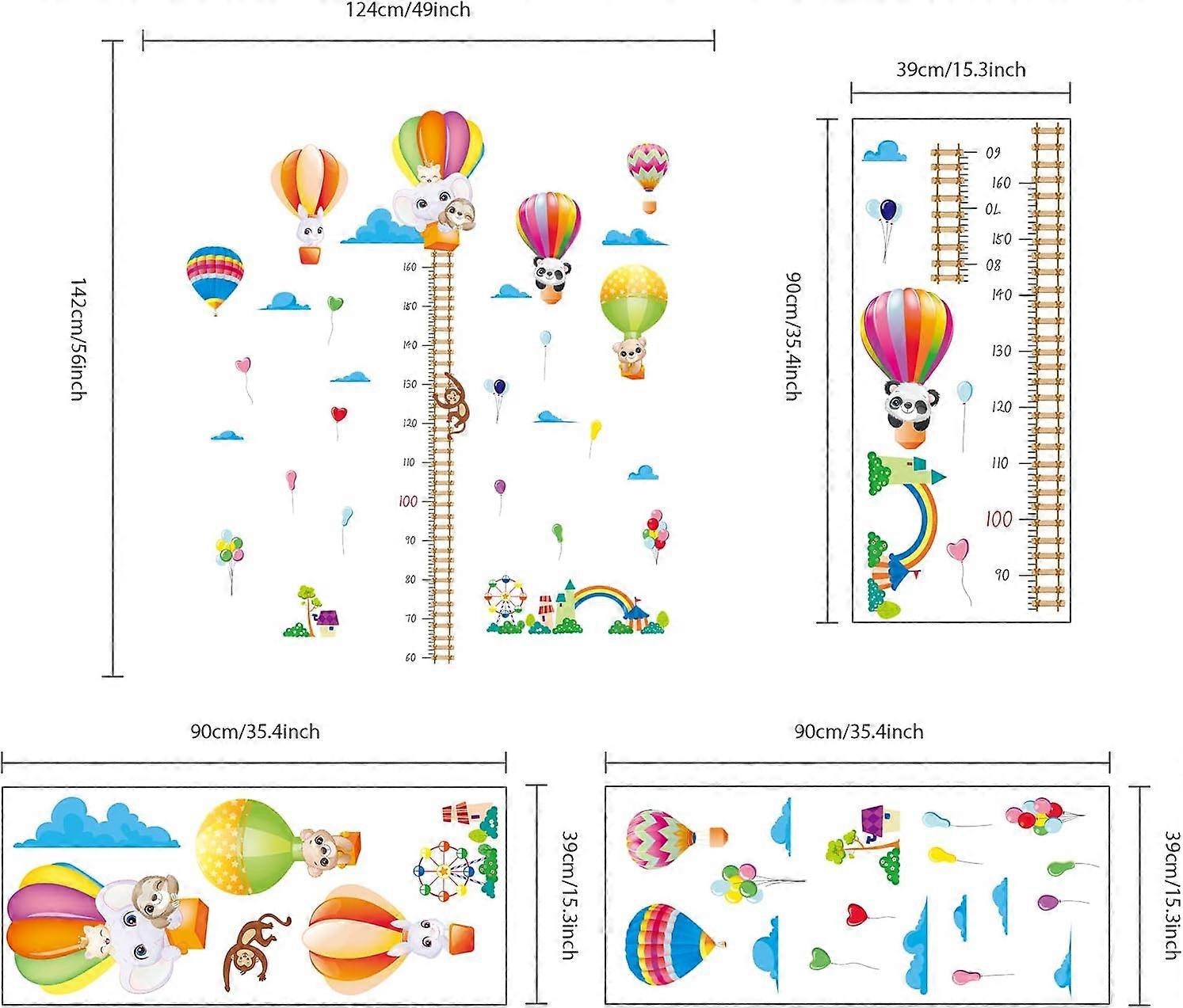 60-160cm Height Chart 4 Style Animal Decor Growth Chart with Other ...