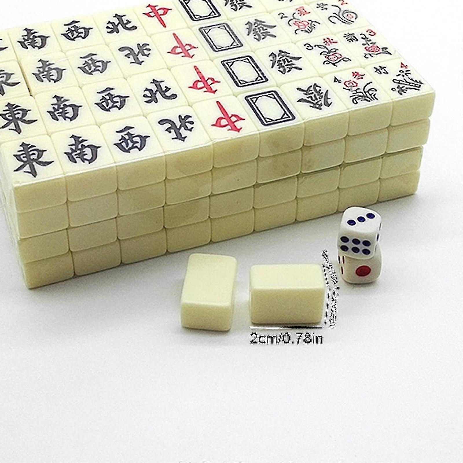 Vintage Mahjong Rare 144 Tiles Mah-jong Set Bamboo Piece W/ English ...