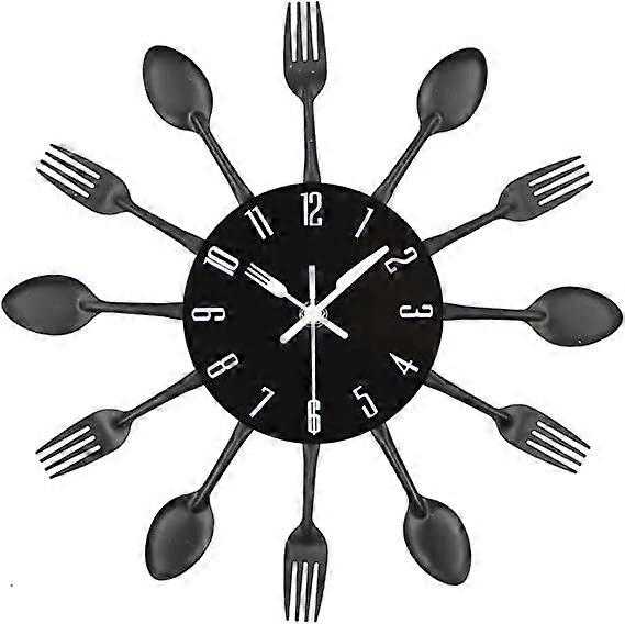 Stainless Steel Kitchen Utensils Clock - Kitchen Cutlery Wall Clock ...